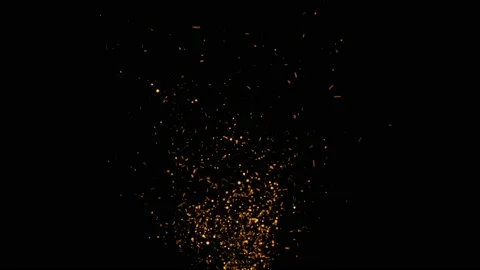 Particles of fire sparks rising through ... | Stock Video | Pond5