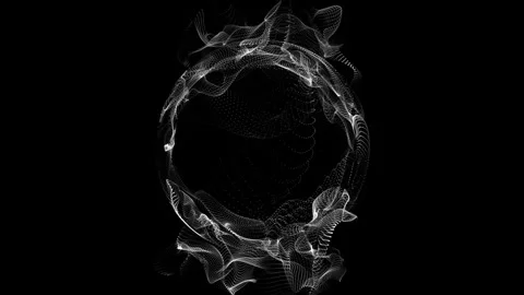 Particles floating around the ring, blac... | Stock Video | Pond5