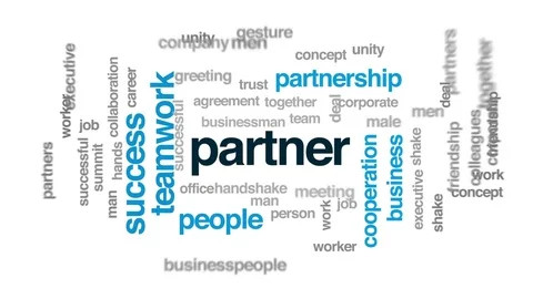 Partner animated word cloud, text design... | Stock Video | Pond5