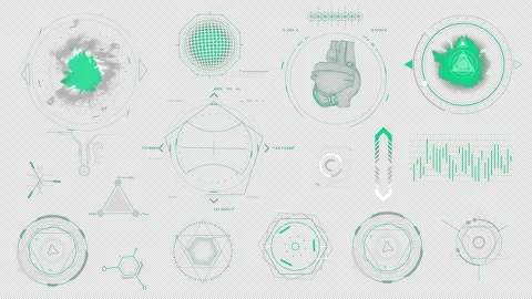 Parts and elements of the alien interfac... | Stock Video | Pond5