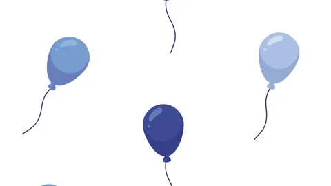 party balloons helium floating animation | Stock Video | Pond5