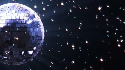 Party Disco ball with confetti falling 4... | Stock Video | Pond5