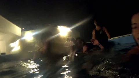 Pool Party Night Stock Footage ~ Royalty Free Stock Videos | Pond5
