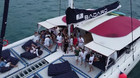 Party on a sailing yacht, party on a sai... | Stock Video | Pond5