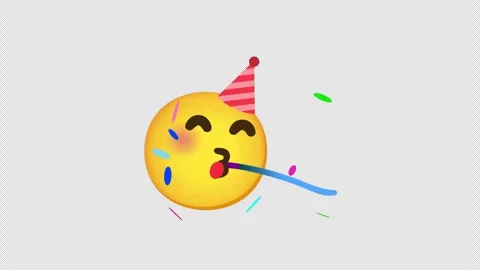 Partying Face Emoji Animated on a Transp... | Stock Video | Pond5