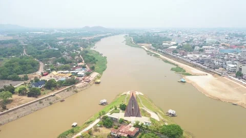 The Pasan Two Colors River at Pak Nam Ph... | Stock Video | Pond5