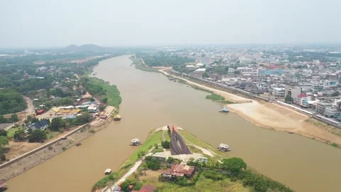 The Pasan Two Colors River at Pak Nam Ph... | Stock Video | Pond5