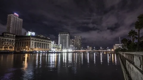 Pasig River, Manila, Philippines, Night ... | Stock Video | Pond5