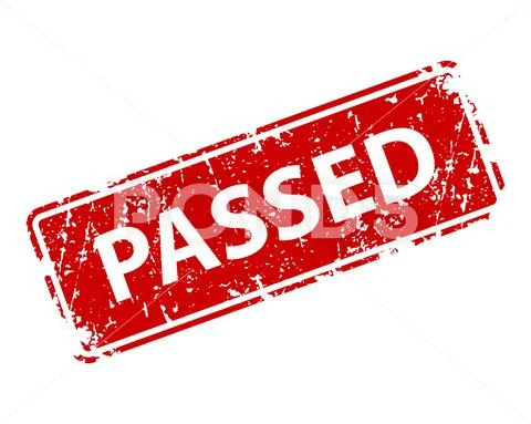 Passed sign sticker. Stamp vector texture. Illustration #135220040