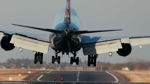 Passenger aircraft landing Close up. Pas... | Stock Video | Pond5