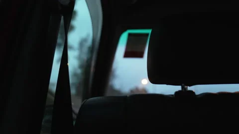 passenger on back seat view of city car ... | Stock Video | Pond5