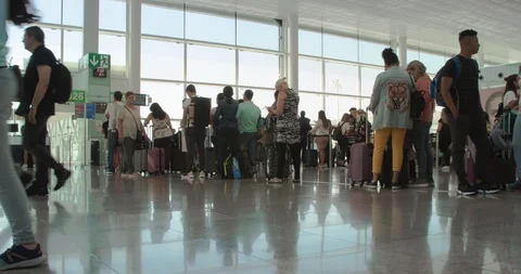 Passenger Queue at Gate before the Fligh... | Stock Video | Pond5