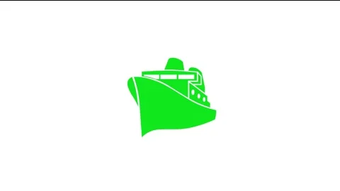 Passenger ship shape icon green color an... | Stock Video | Pond5