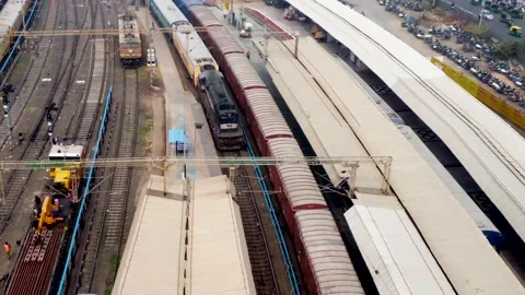 Passenger train metro engine coaches bog... | Stock Video | Pond5