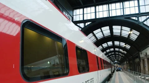 Passenger train wagon, platform. | Stock Video | Pond5