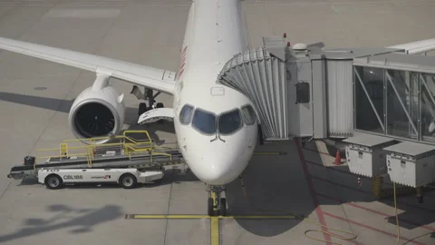 Passengers Board Swiss Airbus A220 Passe... | Stock Video | Pond5