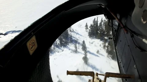 Passengers view out of a helicopter flyi... | Stock Video | Pond5