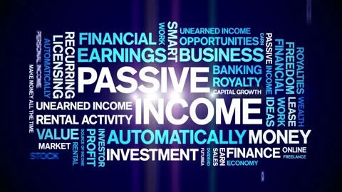 Passive income animated word cloud,anima... | Stock Video | Pond5