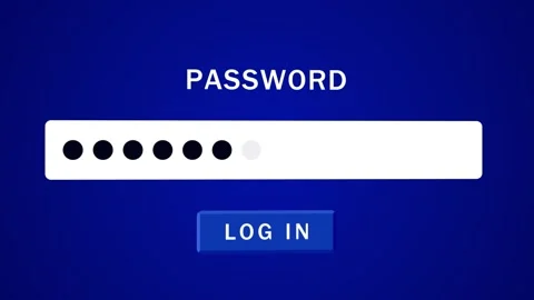 Password input field and login button on... | Stock Video | Pond5