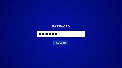 Password input field on blue background ... | Stock Video | Pond5