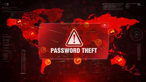 Password Theft Alert Warning Attack on S... | Stock Video | Pond5