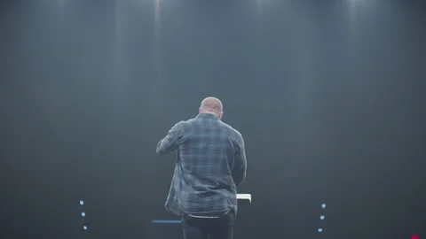 Pastor on a Big Stage Talking to His Con... | Stock Video | Pond5