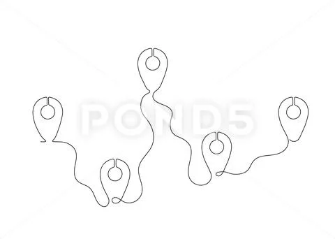 Path outline on map with location stops on map, plan of road way to ...