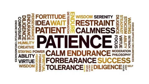 Patience animated word cloud,animation t... | Stock Video | Pond5