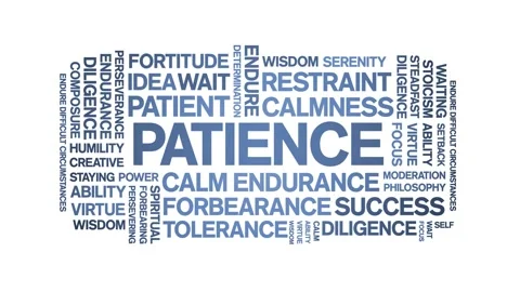 Patience animated word cloud,animation t... | Stock Video | Pond5