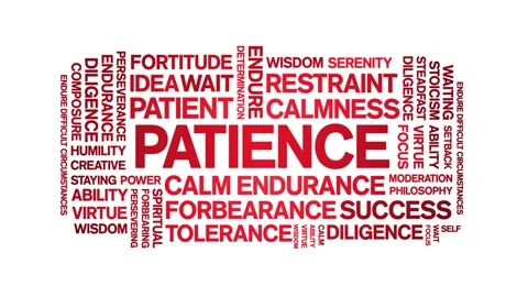 Patience animated word cloud,animation t... | Stock Video | Pond5