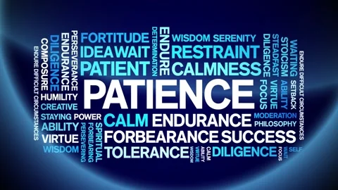 Patience animated word cloud,animation t... | Stock Video | Pond5