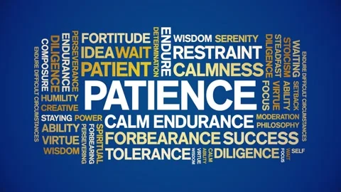 Patience animated word cloud,animation t... | Stock Video | Pond5
