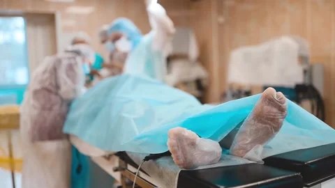 patient feet in the operating room on th... | Stock Video | Pond5