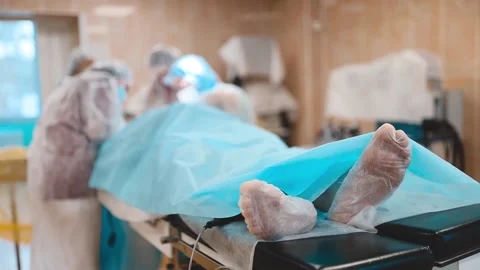 patient feet in the operating room on th... | Stock Video | Pond5