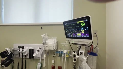 Patient monitor in hospital ER. Exclusi... | Stock Video | Pond5