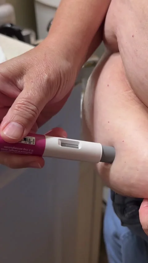 Patient Self Injects WeGovy Medicine at ... | Stock Video | Pond5