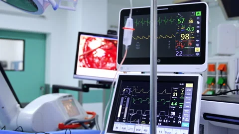 Patient’s life signs at the monitors o... | Stock Video | Pond5