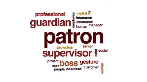 Patron animated word cloud, text design ... | Stock Video | Pond5