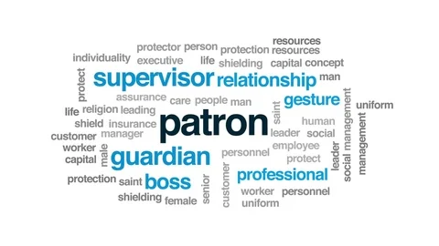 Patron animated word cloud, text design ... | Stock Video | Pond5