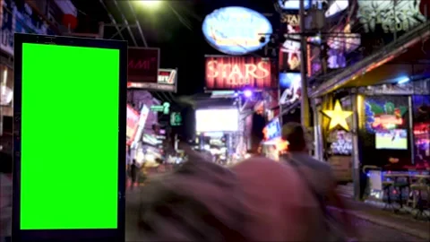 Pattaya Walking Street Green Screen Chro... | Stock Video | Pond5