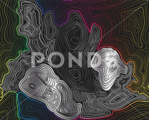 Pattern with topographic map. Topographic map lines, contour background ...