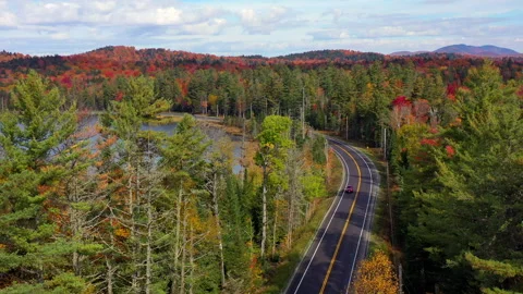 Paul Smiths NY Fall Foliage Barnum Pond ... | Stock Video | Pond5