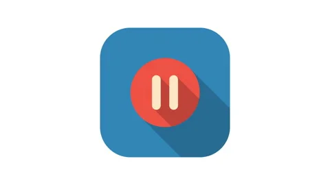 Pause Button on white background, animat... | Stock Video | Pond5