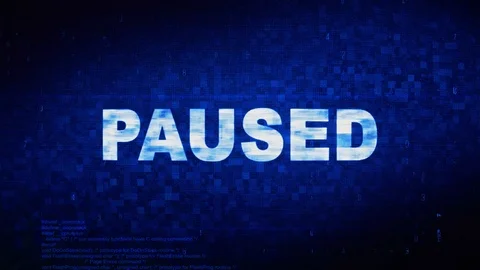 Paused Text Digital Noise Twitch Glitch ... | Stock Video | Pond5