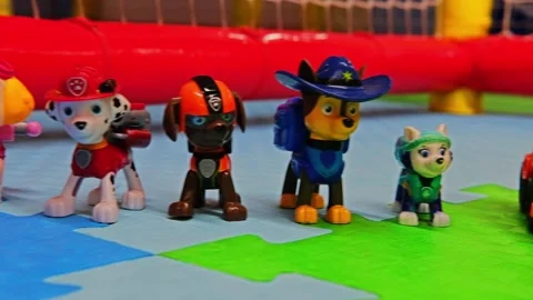 Paw patrol team team standing in a row. ... | Stock Video | Pond5