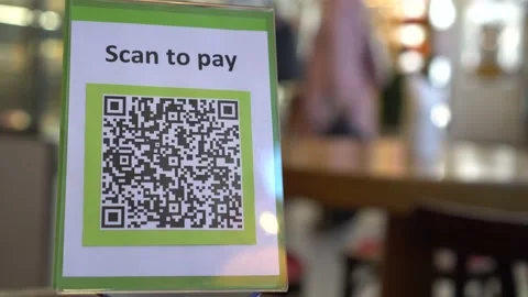 Paying with QR Code. QR code display in ... | Stock Video | Pond5