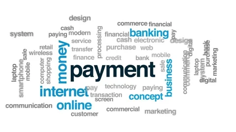 Payment animated word cloud, text design... | Stock Video | Pond5