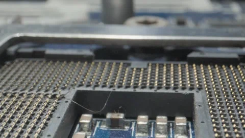 pc motherboard dirty microprocessor cpu ... | Stock Video | Pond5