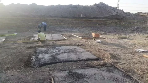 PCC work at the construction site in Ind... | Stock Video | Pond5