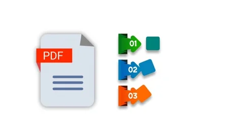 PDF file sharing animation with diagrams... | Stock Video | Pond5